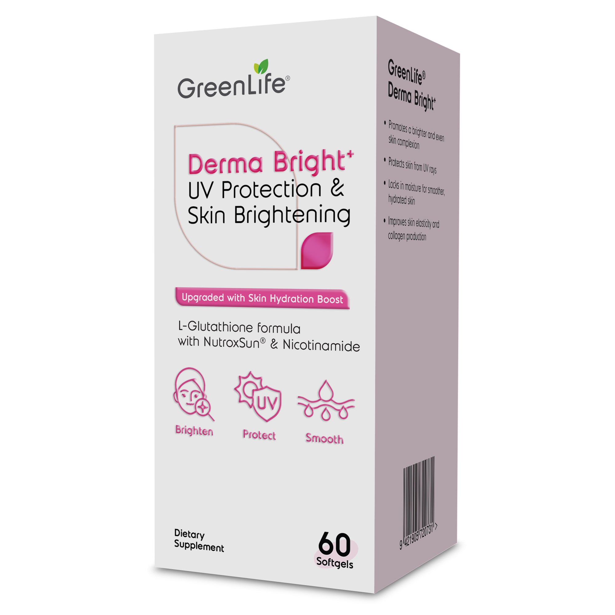 GreenLife Derma Bright⁺ UV Protection & Skin Brightening 60 Softgel ...