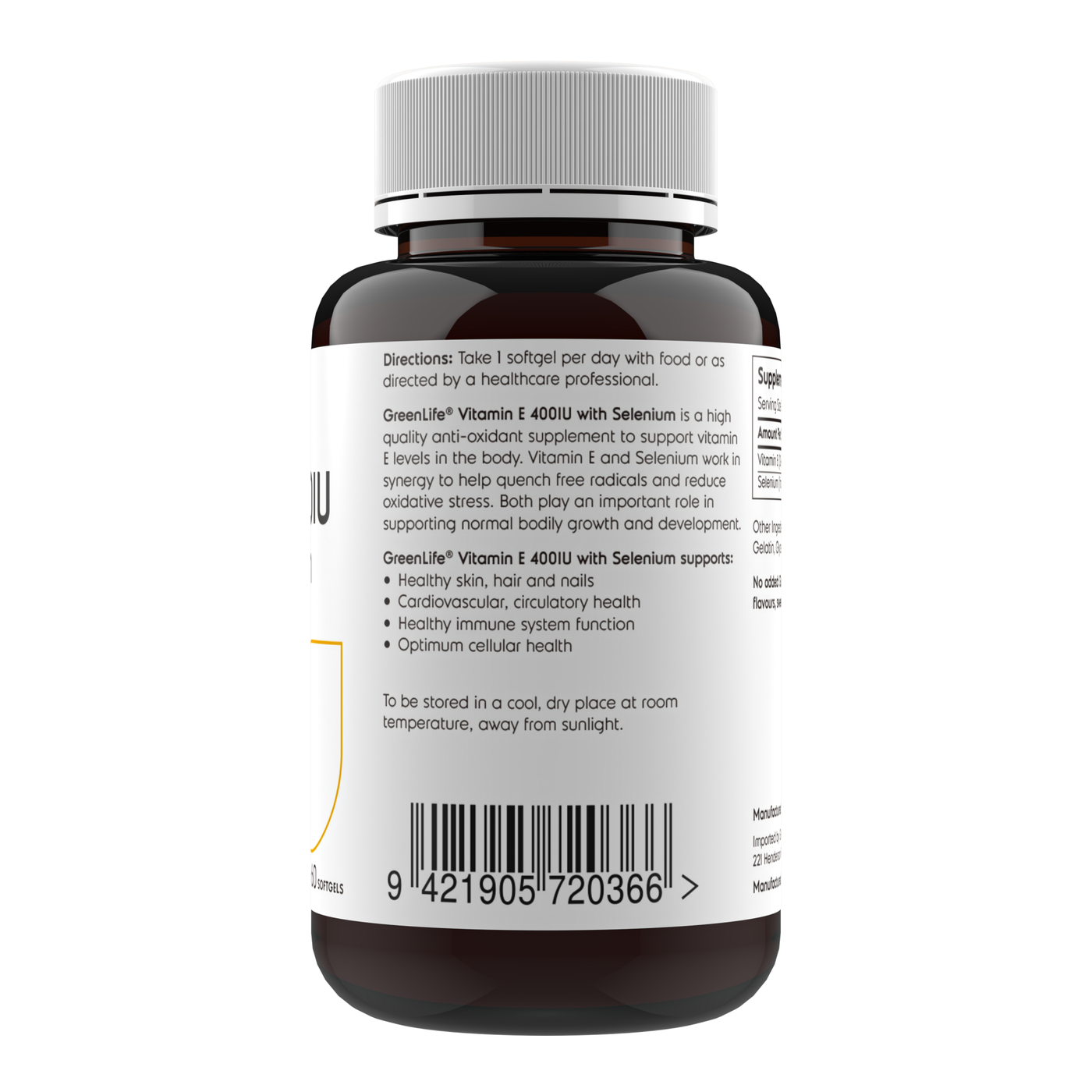 Vitamin E 400iu With Selenium 60 Softgels — Greenlife Singapore